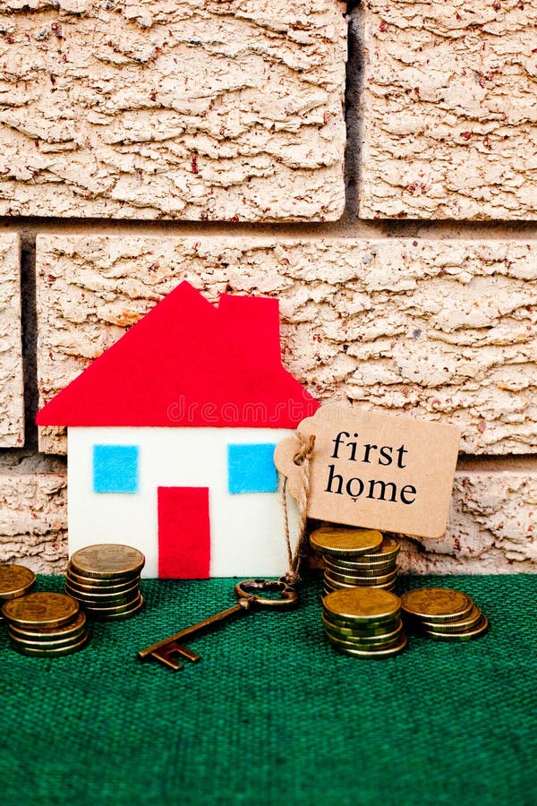 House - First Home stock image. Image of gold, blue, ownership - 89886965