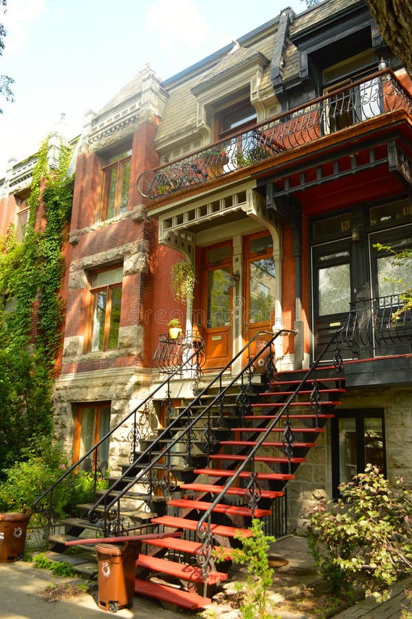 House in Montreal stock image. Image of stairs, city - 98214975