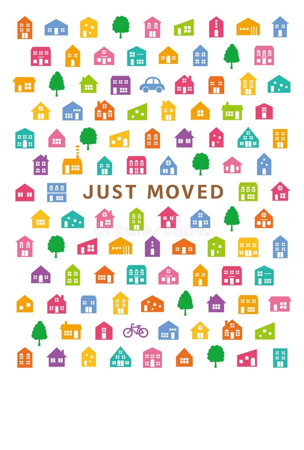 House-moving Greeting Card. Stock Vector - Illustration of landscape ...