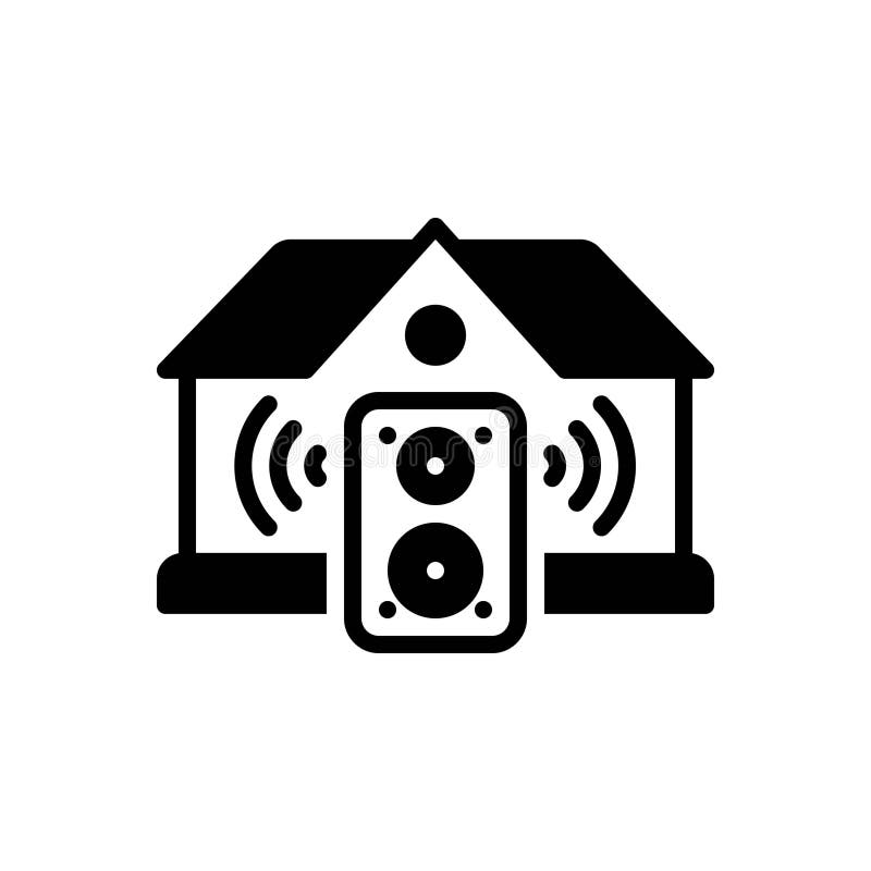 Black Solid Icon for House Music, House and Recording Stock Vector ...