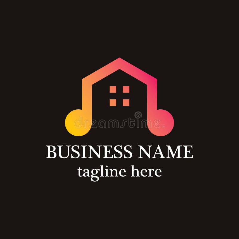House music vector logo stock vector. Illustration of note - 230026840