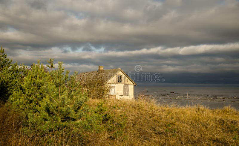 House near sea stock photo. Image of seaside, cloud, exposure - 46868226