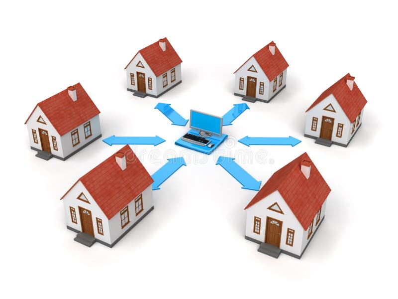 Home Local Area Network House Stock Vector - Illustration of ...