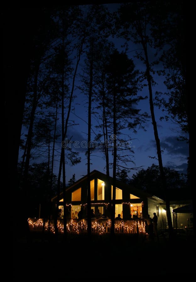 House at Night stock image. Image of lights, balcony, late - 1032951