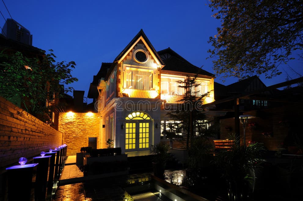 House at night stock photo. Image of dark, night, fancy - 12334548