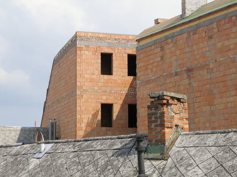 House not finished stock image. Image of detail, roof - 89405617