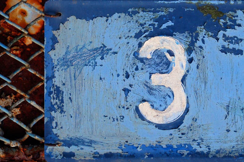 House number 3 stock image. Image of closeup, cipher - 214434141