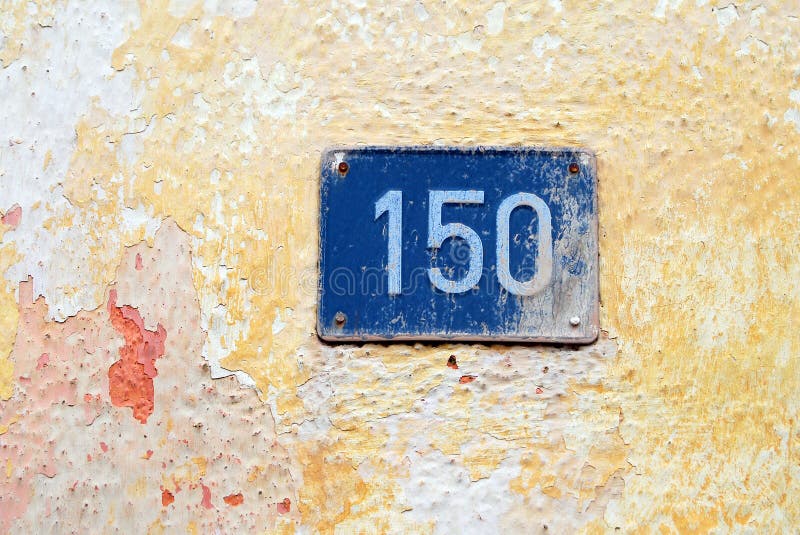House number 150 stock photo. Image of metallic, azure - 53627952