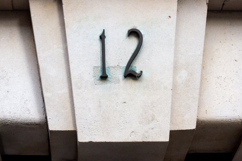 House number 12 stock image. Image of stone, numbers - 171063383