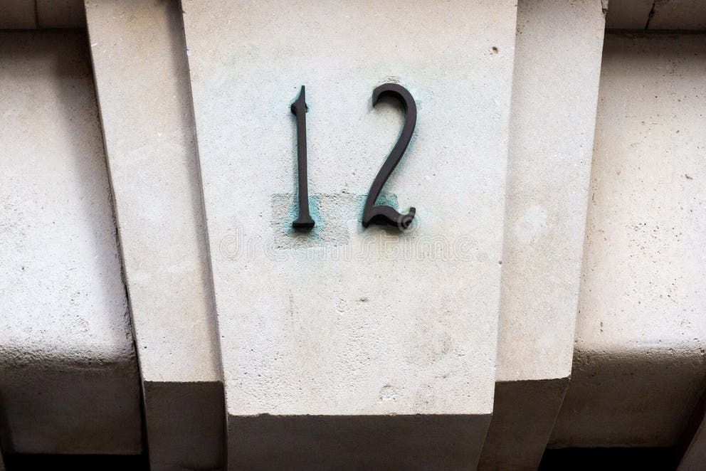 House number 12 stock image. Image of stone, numbers - 171063383