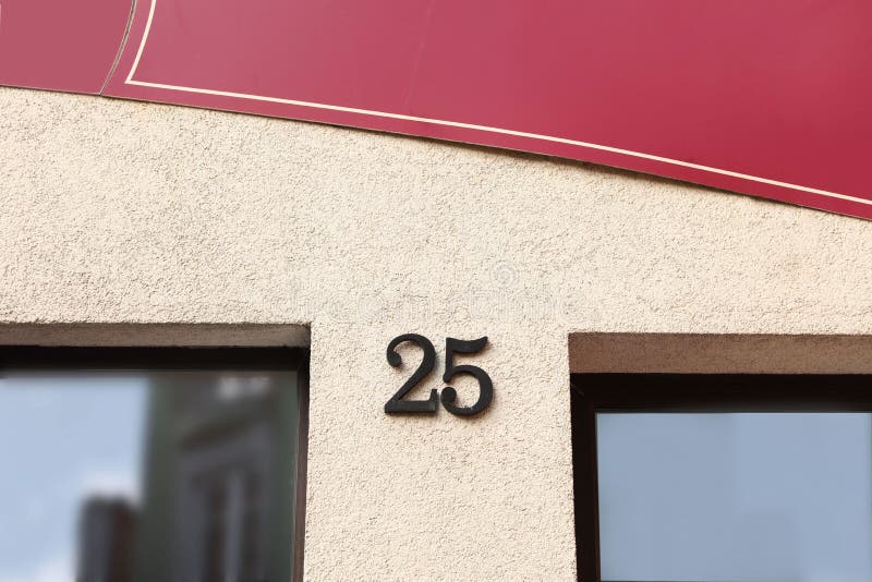 House Number 25 on Beige Building Outdoors Stock Photo - Image of ...