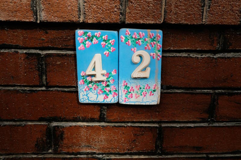 House Number 42 on Brick Walls, Istanbul, Turkey Stock Photo - Image of ...