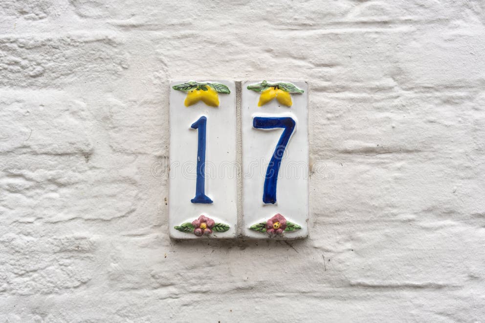House number 17 stock photo. Image of seventeen, font - 121950386