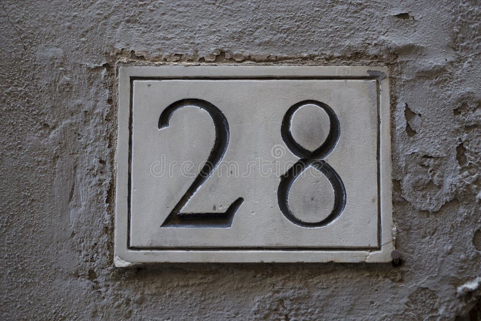 House number 28 stock photo. Image of anniversary, door - 47745130