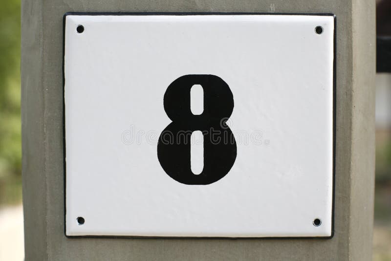 House number 8 stock image. Image of embossed, detail - 44129701