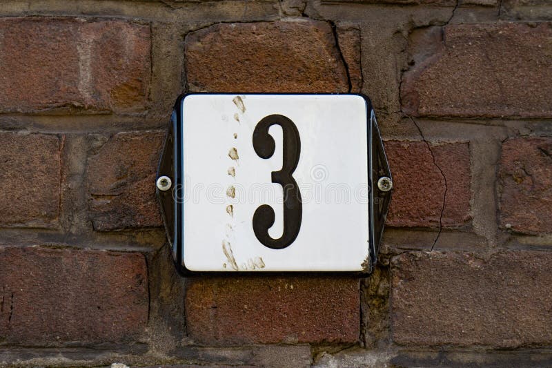 House number 3 stock image. Image of square, design - 393746823