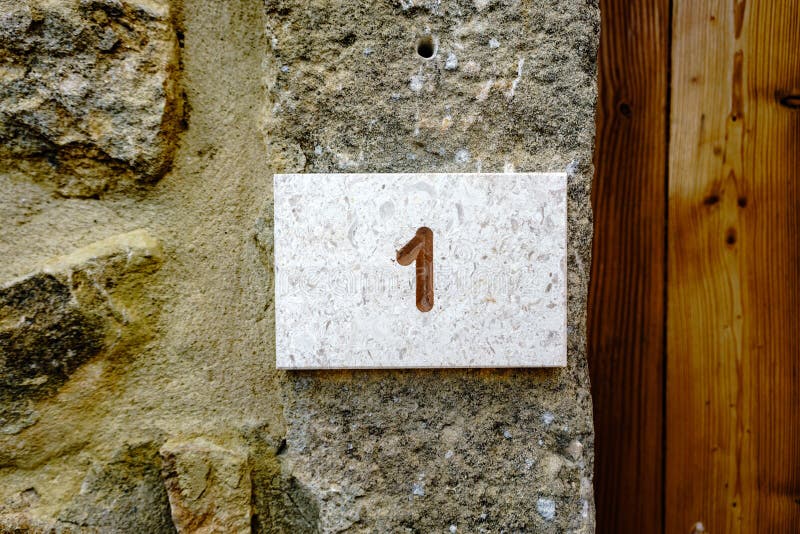 House Number 1 Engraved in Stone Stock Photo - Image of number, home ...