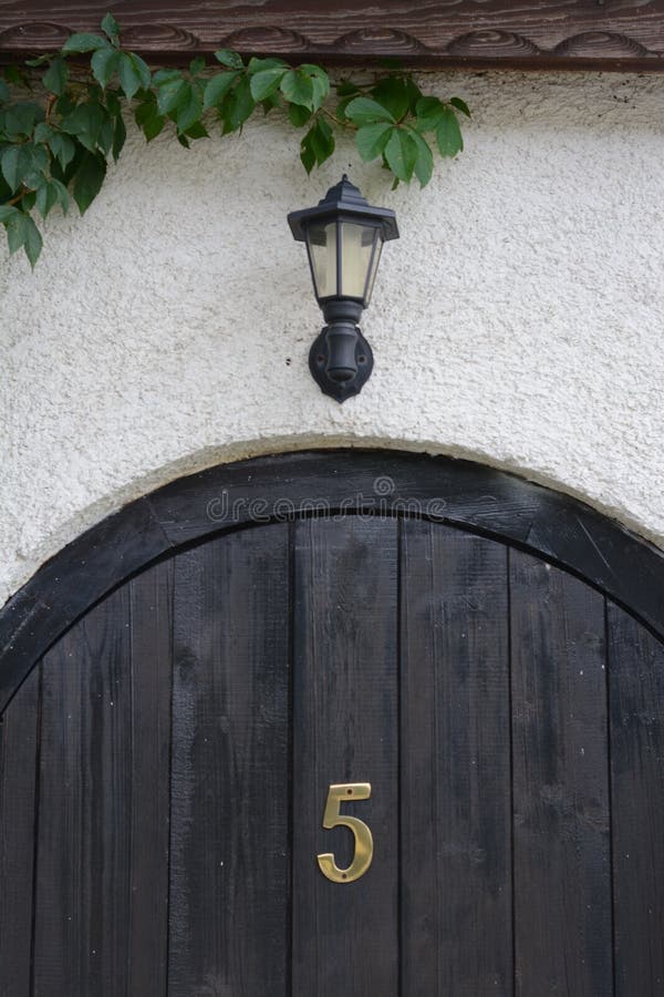 House Number Five on Wooden Door Outdoors Stock Photo - Image of door ...