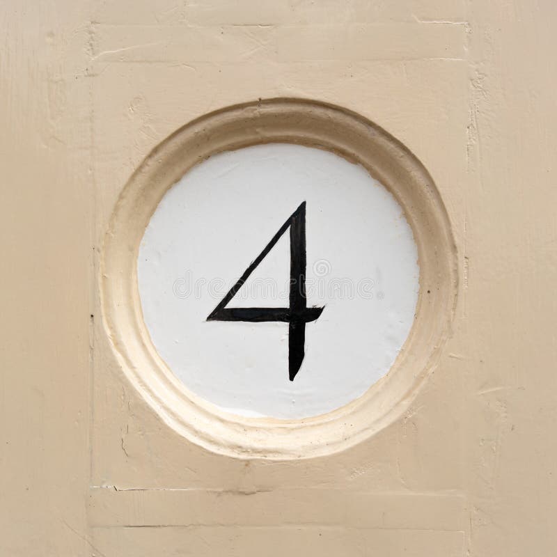 House number 4 stock photo. Image of bronze, amount - 121950160