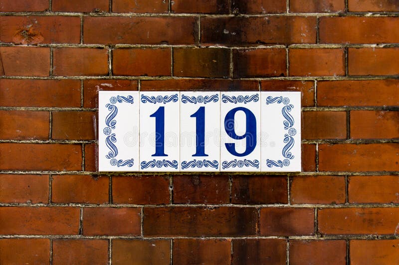 House number 119 stock image. Image of ordinal, arab - 121950467