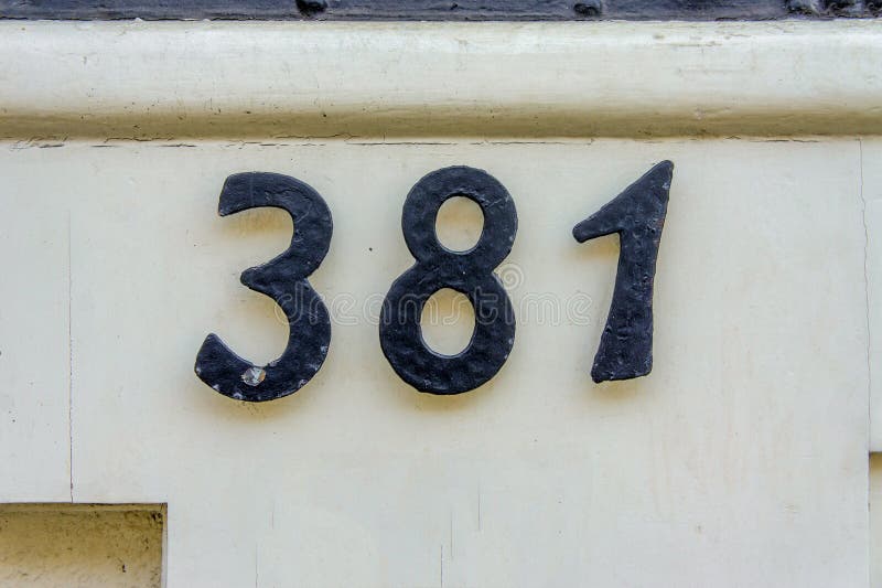 House number 381 stock image. Image of ornament, digit - 121950481