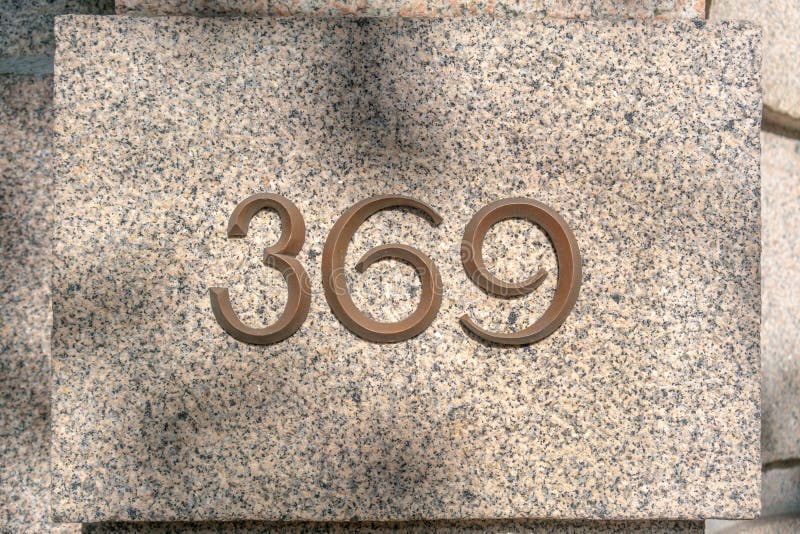 House number 369 stock image. Image of address, marble - 157268629