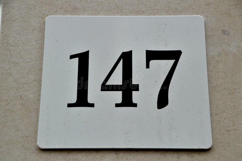 House Number 147 stock image. Image of plate, house - 114494565