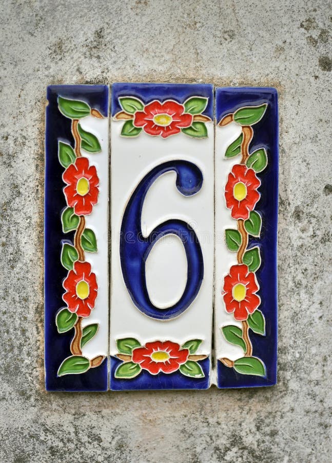 House number 6 stock photo. Image of style, numeral, sign - 32336686