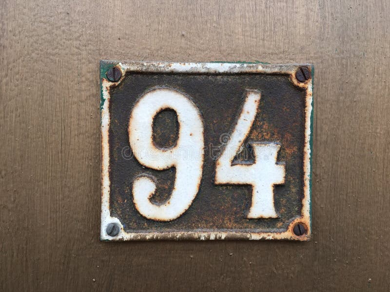 House number 94 stock image. Image of peeling, numbers - 85928939