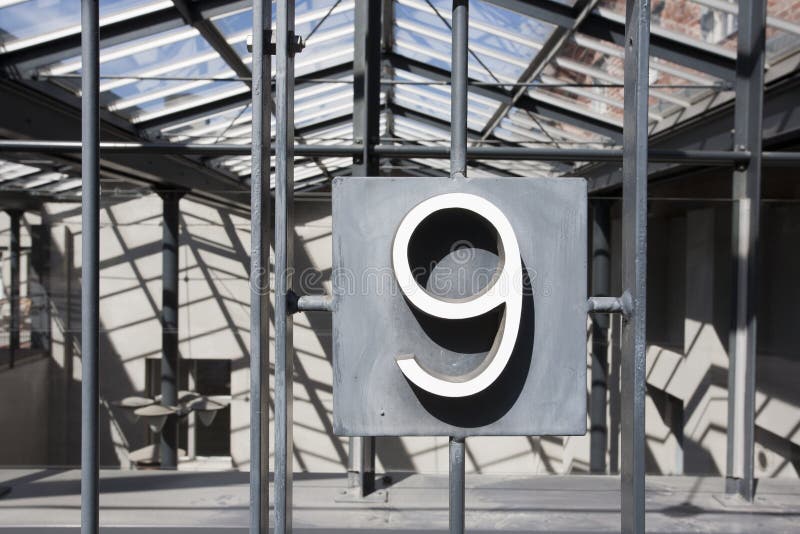 House number nine stock photo. Image of detail, number - 212147400