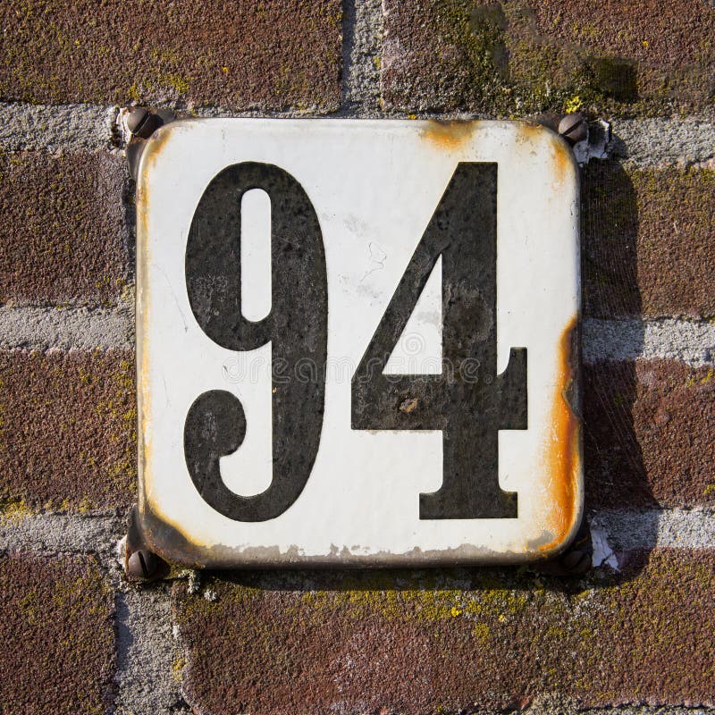 House Number Ninety Four 94 Stock Image - Image of arab, address: 259887409