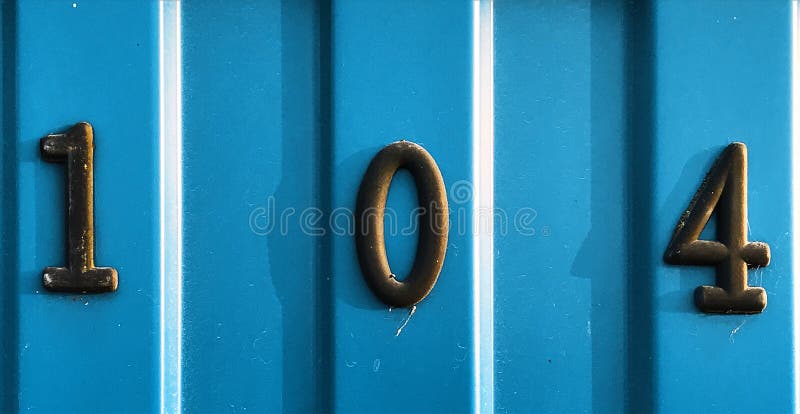 No 104 stock photo. Image of colored, door, metal, number - 175709872