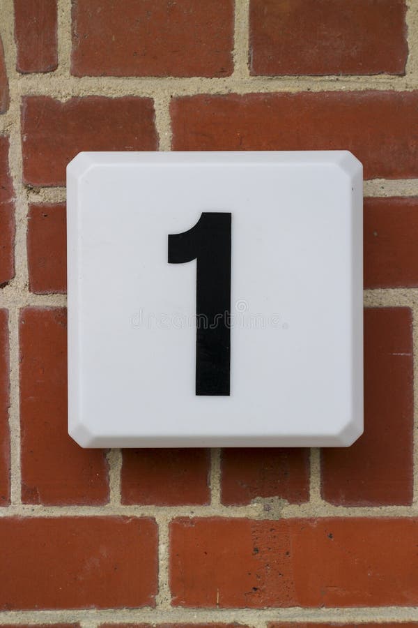 House Number One on a Brick Wall Stock Image - Image of outside, front ...