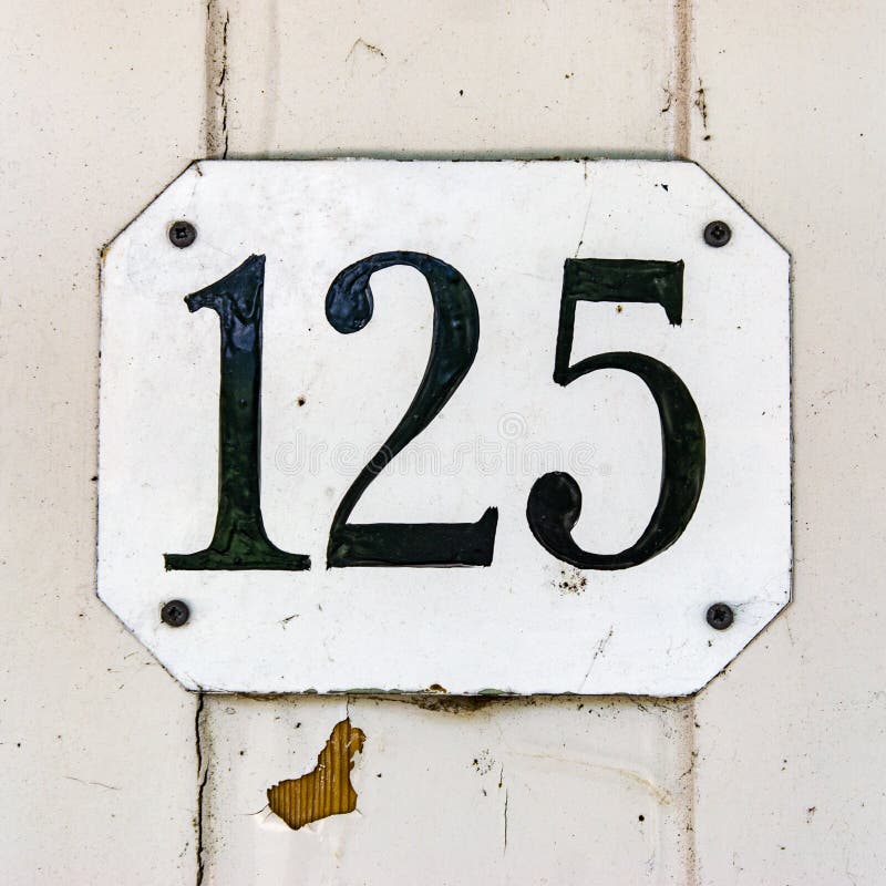 House number 125 stock image. Image of ordinal, numerals - 121950417