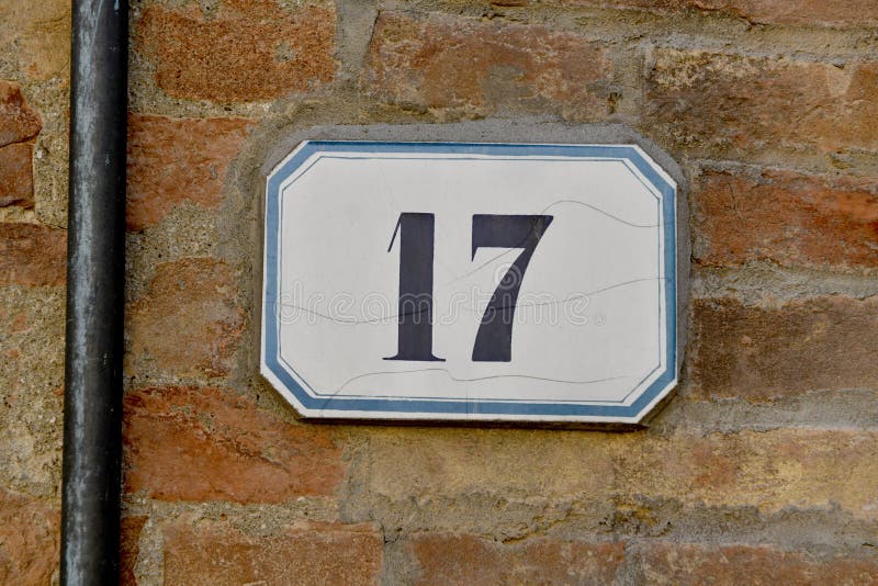 House Number 17 Outside an Italian House Stock Image - Image of ...