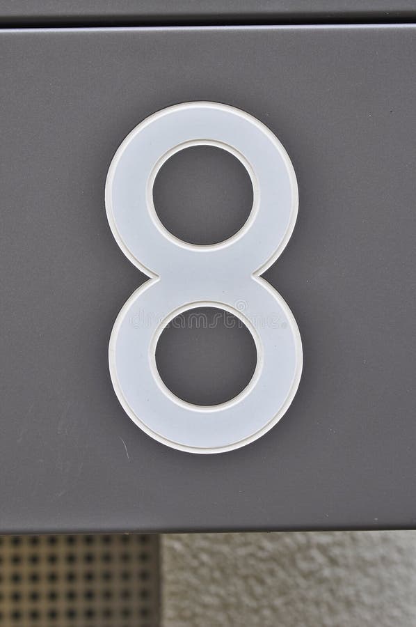 A House Number Plaque, Showing the Number Eight 8 Stock Photo - Image ...