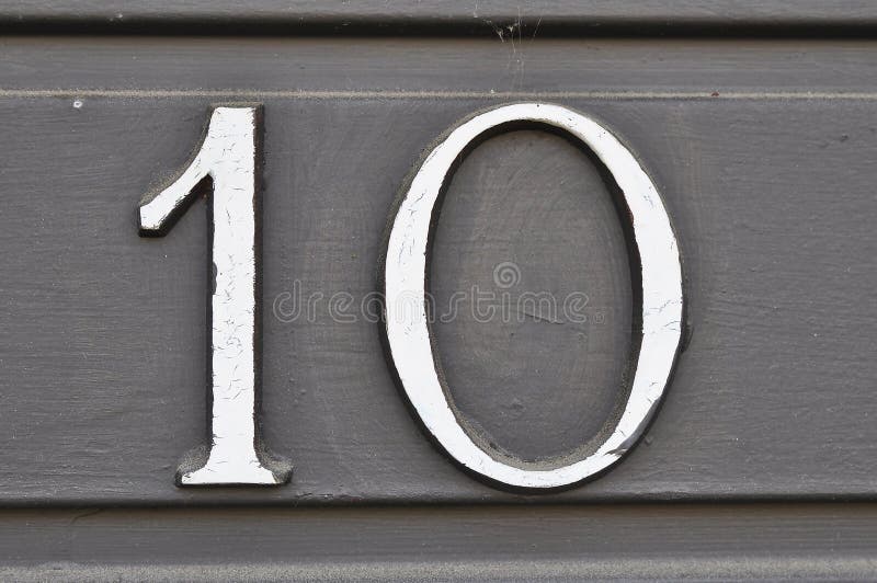 A House Number Plaque, Showing the Number Ten 10 Stock Photo - Image of ...