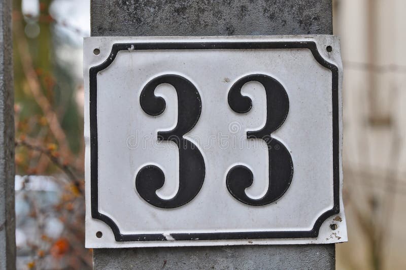 A House Number Plaque, Showing the Number Thirty Three 33 Stock Image ...