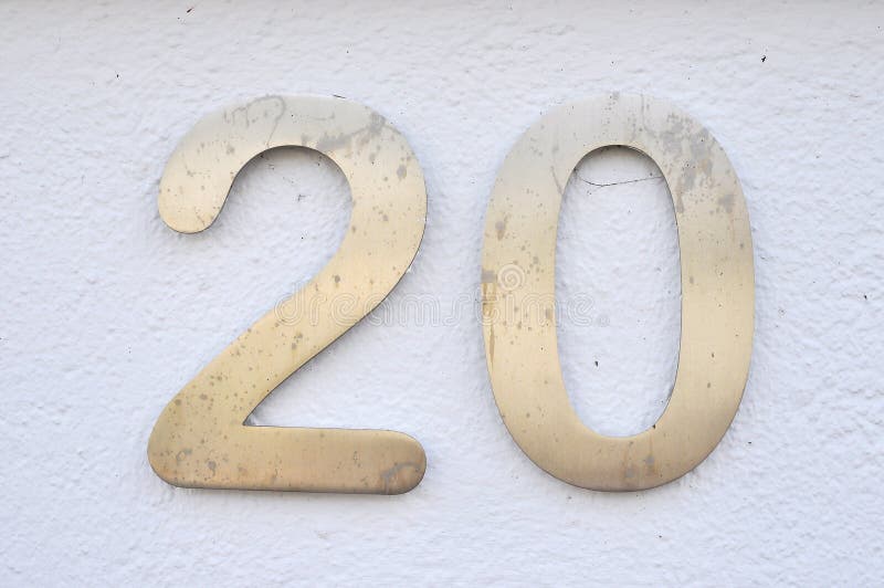 A House Number Plaque, Showing the Number Twenty 20 Stock Photo - Image ...