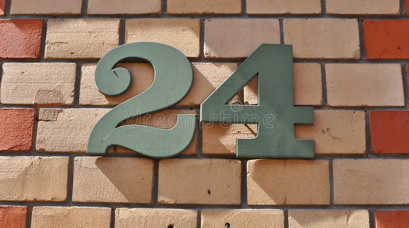 A House Number Plaque, Showing the Number Twenty Four 24 Stock Image ...