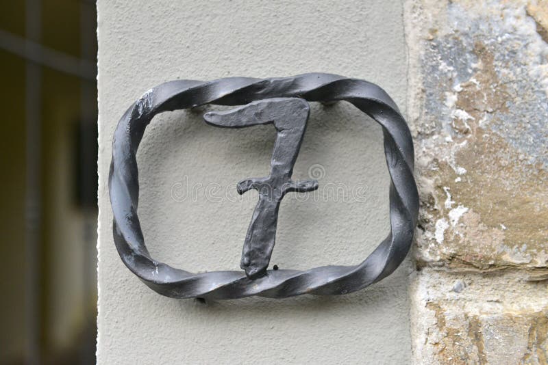 House number seven stock photo. Image of design, ornament - 49325806