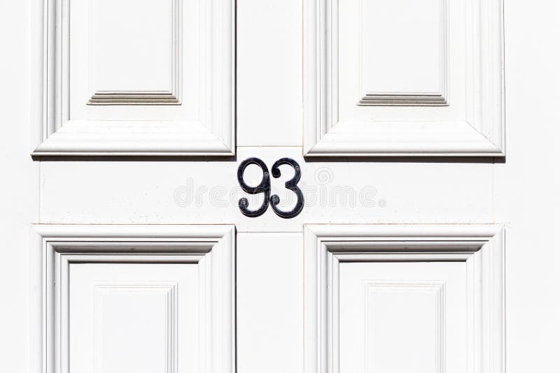 House number 93 stock image. Image of wooden, white - 199038017