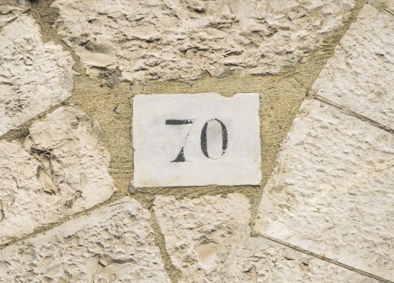House number 70 sign stock photo. Image of home, wall - 81201764