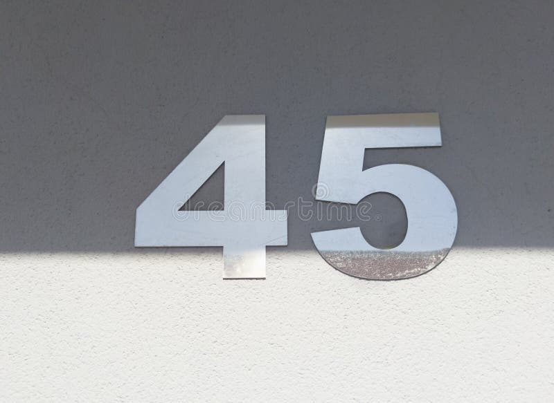 House number 45 stock photo. Image of urban, texture - 325125302
