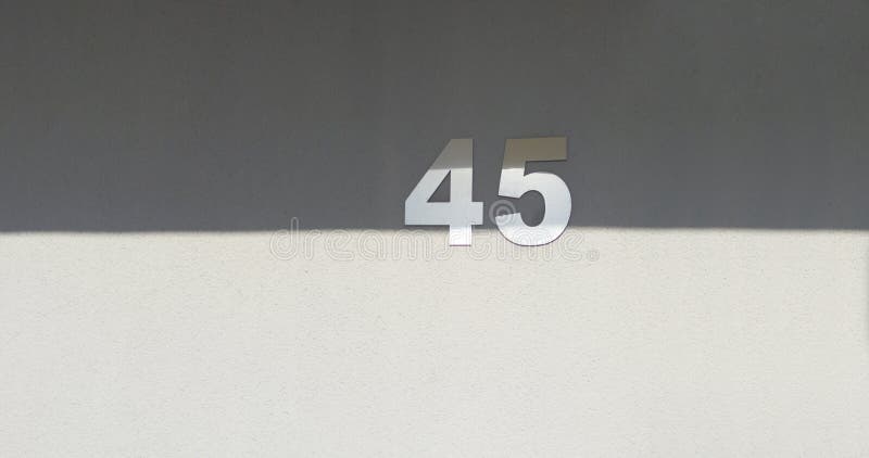House number 45 stock photo. Image of wall, shadows - 325125308