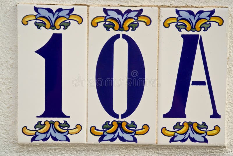 House Number stock photo. Image of tile, wall, number - 35990600