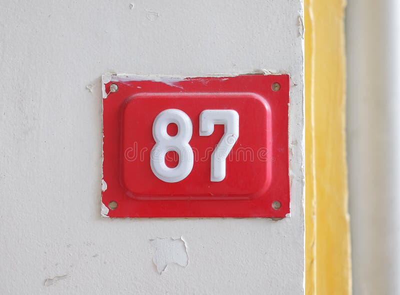 Red House Number 87 on the Wall Stock Image - Image of home, sign ...