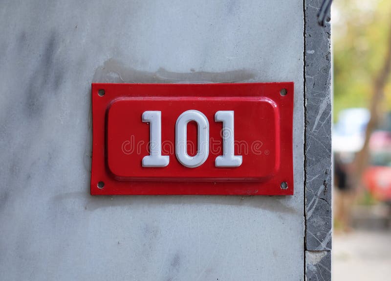 Red House Number 101 on the Wall Stock Image - Image of shield ...