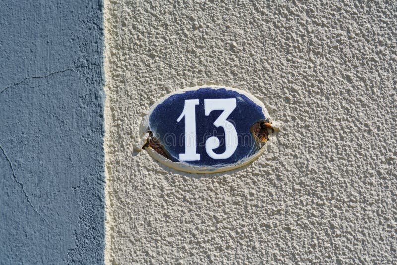 House number thirteen 13 stock image. Image of sign - 116345859