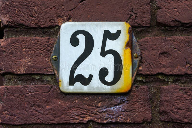 House Number Twenty Five 25 Stock Photo - Image of font, five: 259887376
